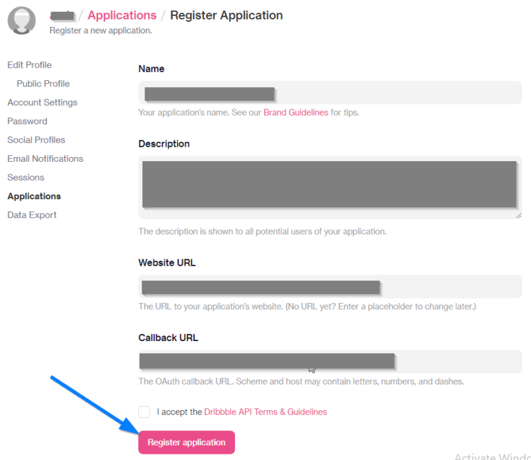 How to Get Dribbble Client ID and Client Secret? - Heateor - Support Documents